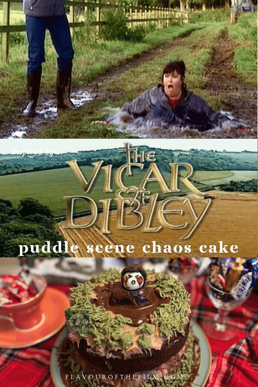 The Vicar of Dibley Puddle Scene Chaos Cake
